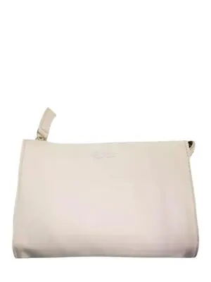LA ROSE Minimal Leather Makeup Bag - Neutrals