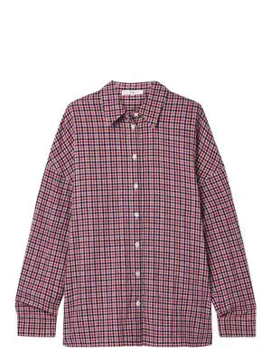 Tibi Checked Cotton-flannel Shirt - Red
