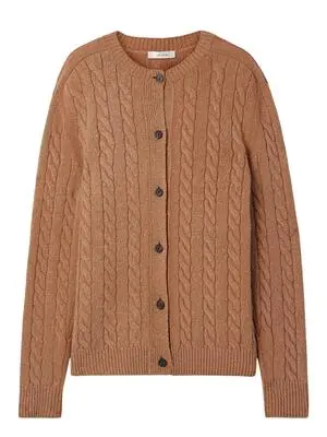 THE ROW Loneke Cable-knit Wool Cardigan - Neutrals
