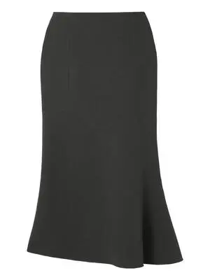 Tibi Marte Asymmetric Wool-blend Crepe Midi Skirt - Gray