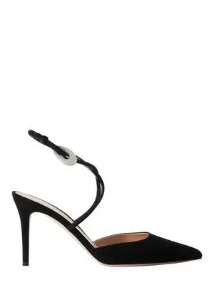 GIANVITO ROSSI Jungle Mamba 85 Crystal-embellished Suede Pumps - Black