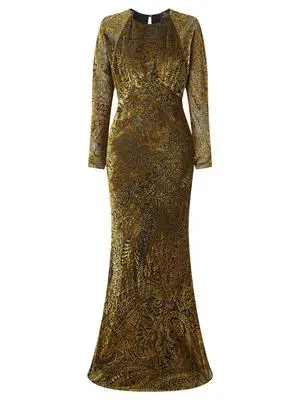 Etro Devoré-velvet Gown - Gold