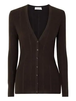 Gabriela Hearst Lillian Pointelle-knit Wool Cardigan - Brown