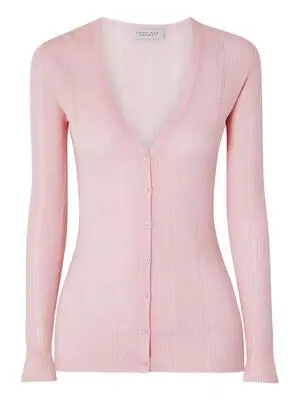 Gabriela Hearst Lillian Pointelle-knit Wool Cardigan - Pink