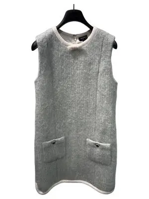 Chanel Mini Dress With Bow Mohair And Wool - Gray