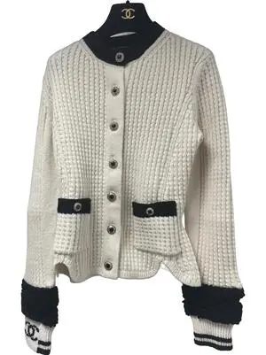 Chanel Wool Knit Cardigan - White