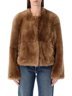 STAND STUDIO Fur Coat - Brown