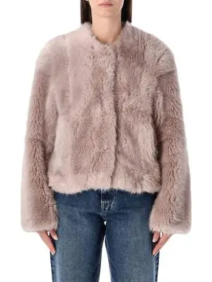 STAND STUDIO Fur Coat - Pink