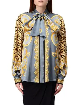 VERSACE Printed Shirt With Bow Detail