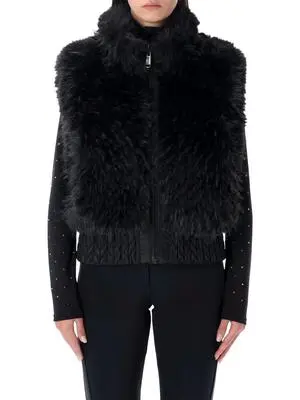 Goldbergh Fur Zip-up Coat - Black