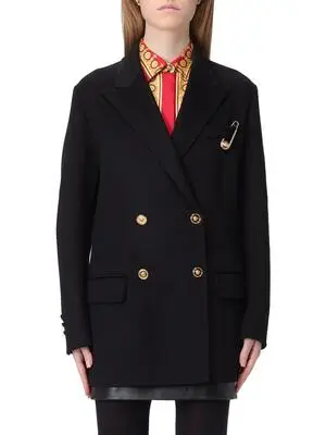 Versace Tailored Double-breasted Coat - Black