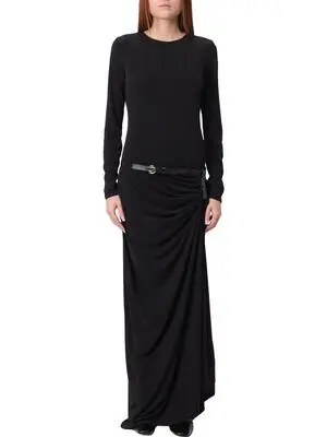 Coperni Long Sleeve Draped Maxi Dress - Black