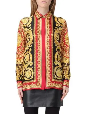 Versace Printed Shirt Burgundy