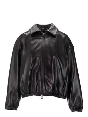 LA ROSE Nappa Leather Zip Jacket - Black