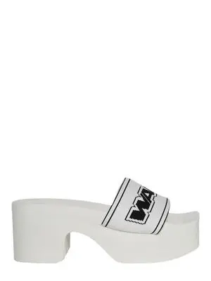 Alexander Wang Webbing Platform Slides - White