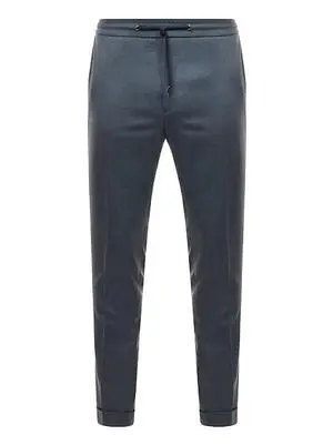 Paul Smith Drawstring-waist Tapered-leg Wool Trousers - Grey