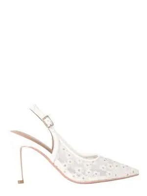 Carvela Positano Floral Slingback Heeled Pumps - White