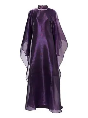 TALLER MARMO Paisley-pattern Organza Kaftan Dress - Violet