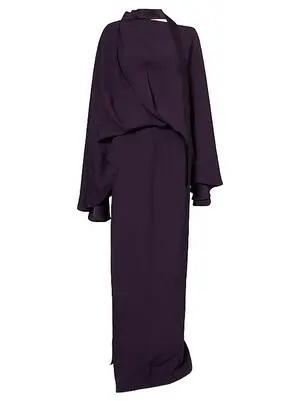 TALLER MARMO Draped Crepe-cady Maxi Dress - Liquorice