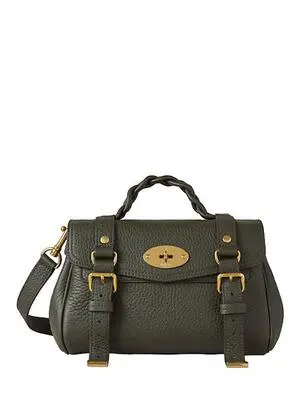 Mulberry Mini Leather Top-Handle Bag Juniper Green
