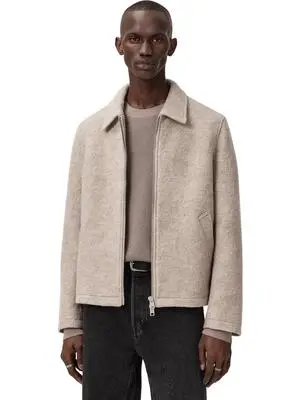ALLSAINTS Celeste Cropped Wool Jacket Brown