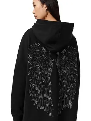 ALLSAINTS Pins Oversized Ettienne Hoodie - Black