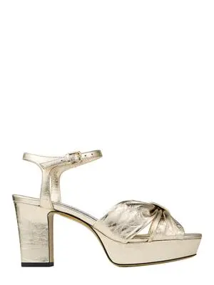 JIMMY CHOO Heloise 80 Platform Sandals Silver
