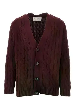 AMARÁNTO Cable-knit Button-front Cardigan - Red