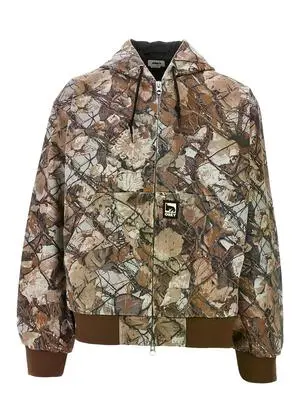 Obey Camouflage-pattern Hooded Jacket - Brown