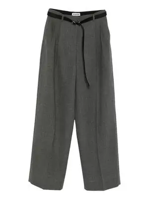JIL SANDER Belted Pleated Pants - Grey