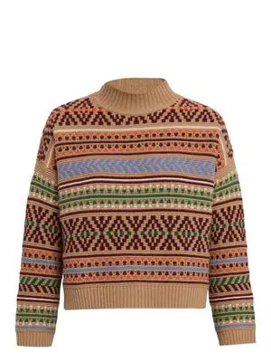 Max Mara Stitched Jacquard Knit Sweater - Brown