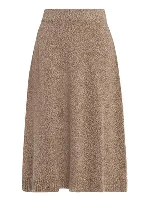 Max Mara Barnaba Wool Knit Midi Skirt - Brown