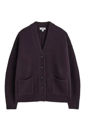 Cos Oversized Merino Wool Cardigan - Purple