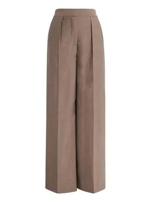 JOSEPH Virgin Wool Alanel Trousers Brown