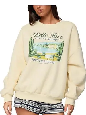 EDIKTED Oversized Sweatshirt - Yellow