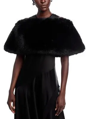 Adrienne Landau Luna Faux Fur Shawl - Jet Black
