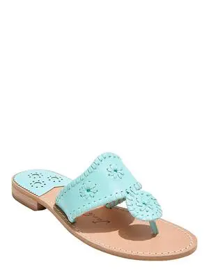 Jack Rogers Whipstitch Thong Sandals - Turquoise