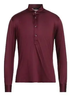 TOMBOLINI Polo Shirt Burgundy Size Cotton - Red