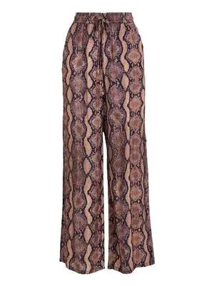 Pinko Wide-leg Viscose Pants - Brown