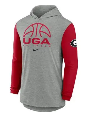Nike Georgia Basketball Dri-fit College Long-sleeve Hooded T-shirt - Grey