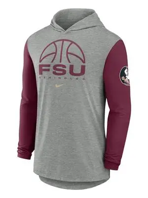 Nike Florida State Basketball Dri-fit College Long-sleeve Hooded T-shirt - Grey