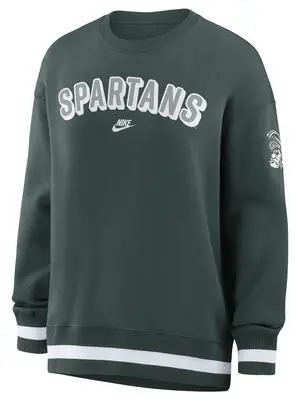 Nike Michigan State Legacy Phoenix Oversized Pullover Crew - Green