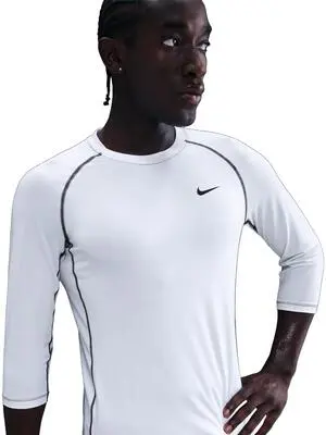 Nike Dri-fit 3/4-sleeve Baseball Top - White