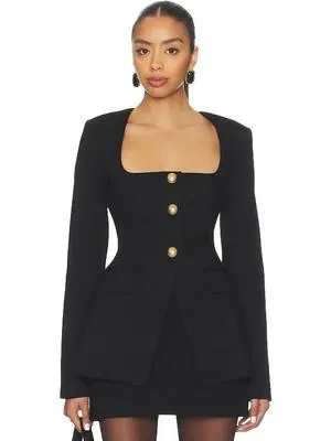 Good American Soft Stretch Ponte Sculpted Blazer - Black001