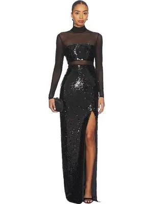 Likely Sequin Andie Gown - Black