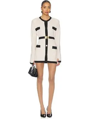 ROWEN ROSE X Long Sleeve Mini Dress - Black & White