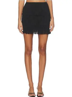 Norma Kamali Fringe Mini Skirt - Black