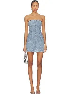 Good American Crystal Strapless Mini Dress - Indigo1097
