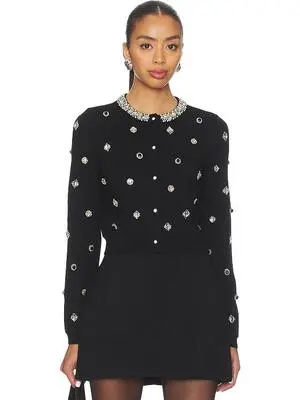 Alice + Olivia Dollie Embellished Cardigan - Black