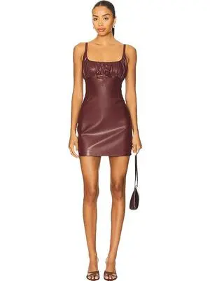 LAMARQUE Malika Faux Leather Dress - Burgundy